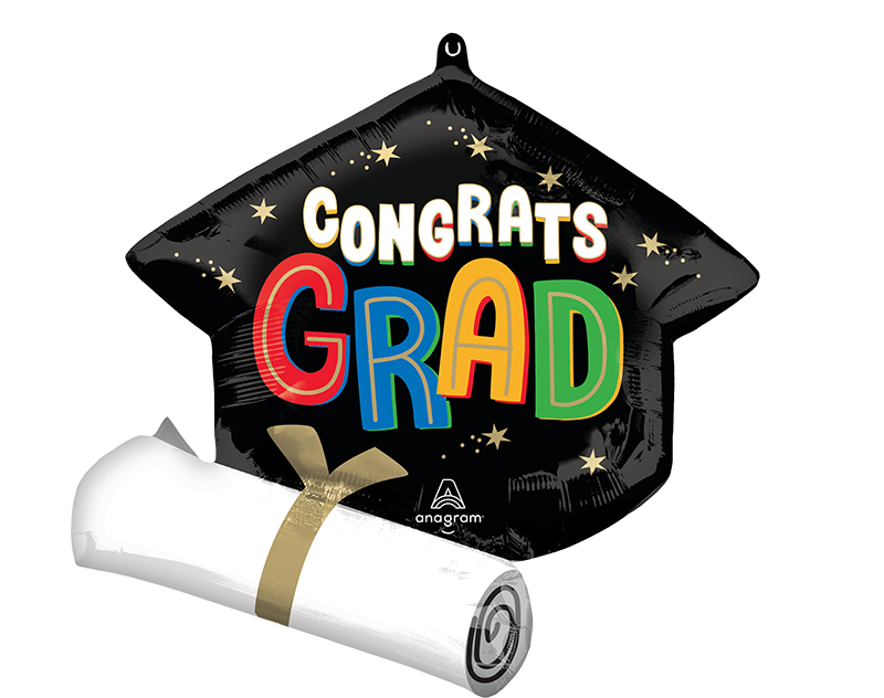 25" Bright Future Congrats Grad Foil Balloon - Graduation Cap – Bargain ...