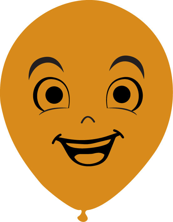 5" Latex Balloons Single Sided (25 Per Bag) Face Print 06 Decomex Moch ...