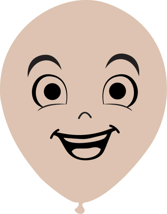 5" Latex Balloons Single Sided (25 Per Bag) Face Print 06 Decomex Skin ...