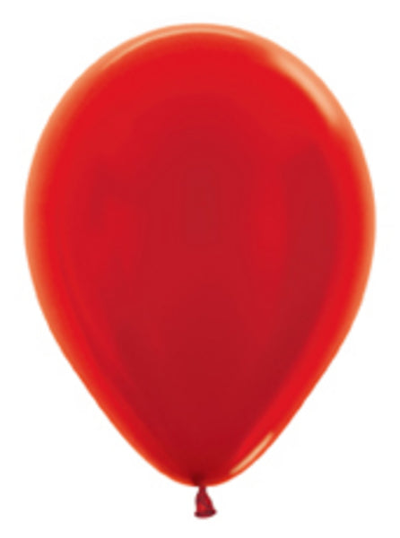 5" Latex Balloons (100 Per Bag) Metallic/Pearl Red Sempertex/Betallate ...