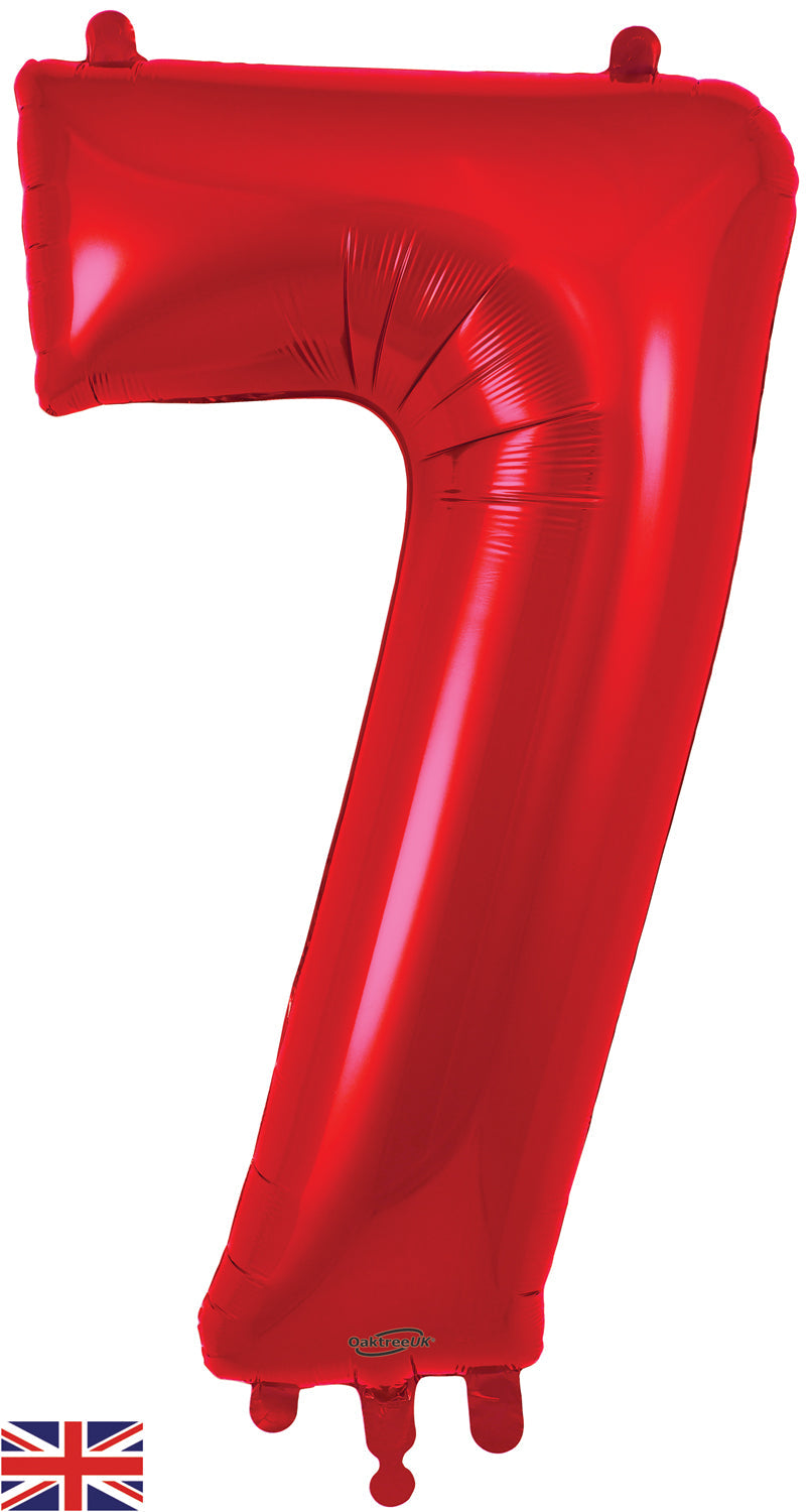 34" Number 7 Red Oaktree Foil Balloon – Bargain Balloons USA