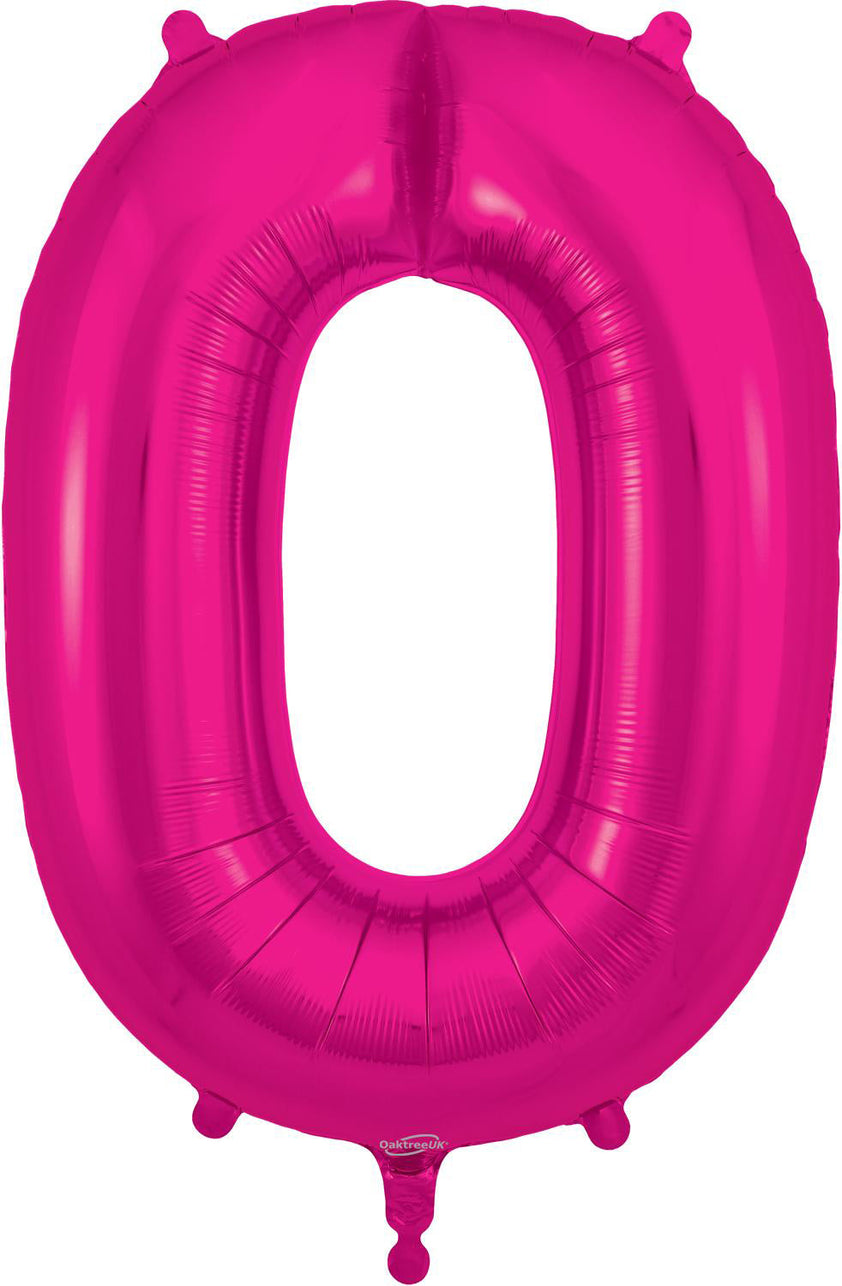 34" Number 0 New Pink Oaktree Brand Foil Balloon – Bargain Balloons USA