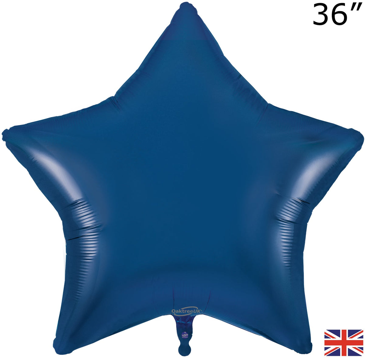 36" Navy Blue Star Packaged Oaktree Brand Mylar/Foil Balloon – Bargain ...