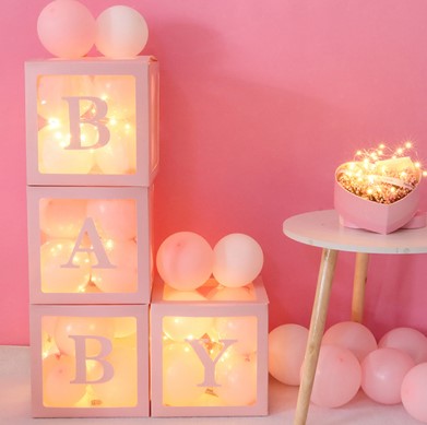 12" Pink Stuffing Balloon Box Set for Baby Showers (4 pcs)– Bargain ...