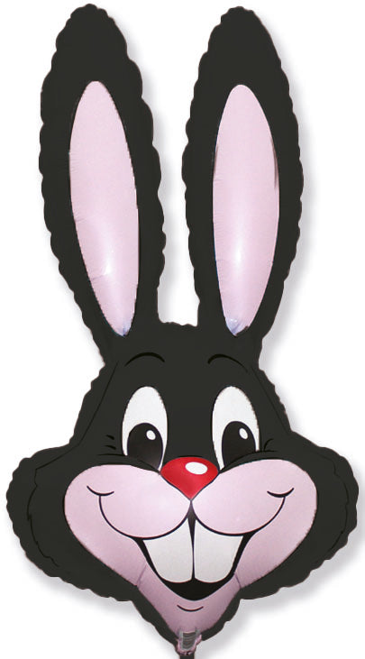 35" Bunny Rabbit Head Satin Black Foil Balloon – Bargain Balloons USA