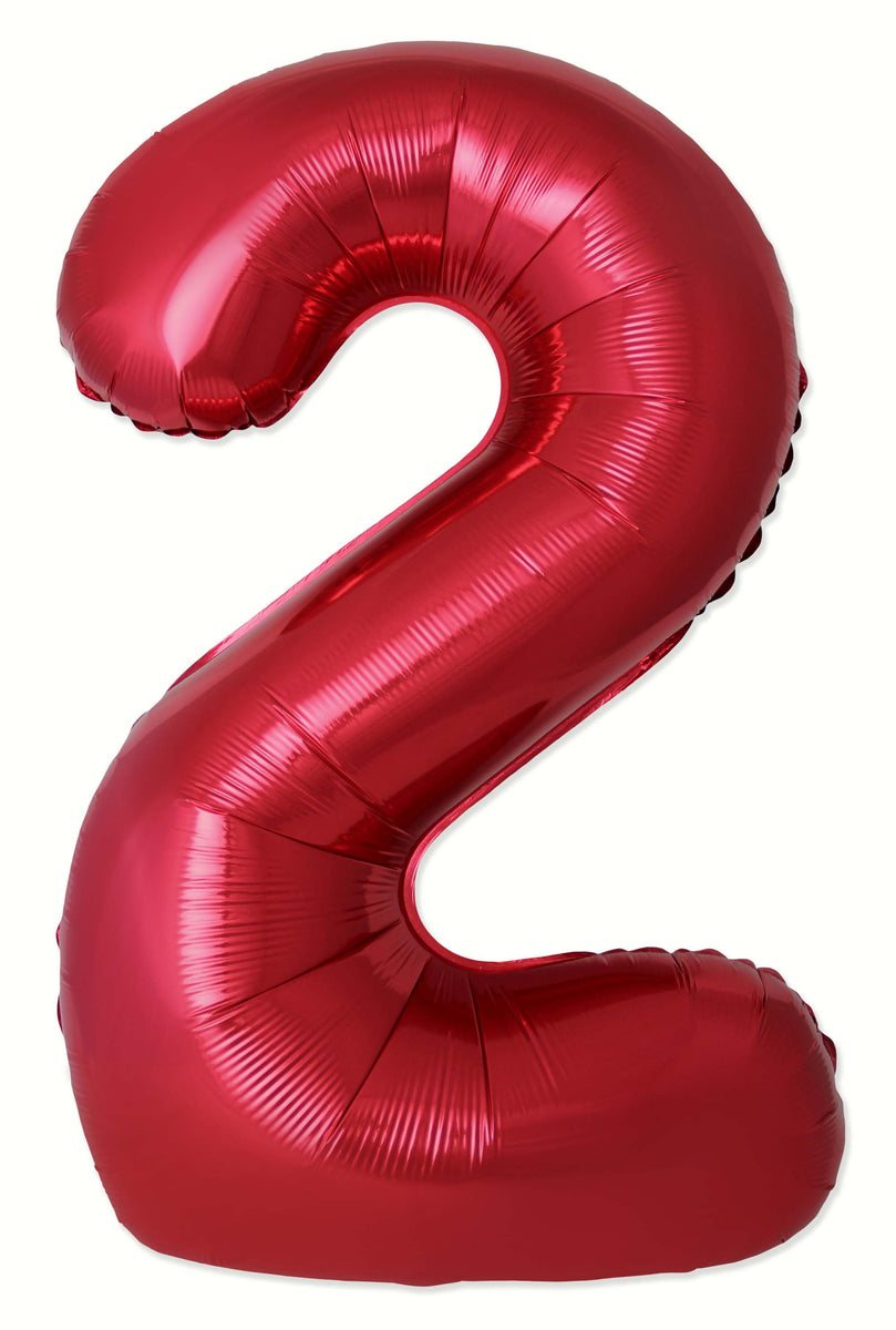 32" Inflated (40" Uninflated Approx) Number "2" Slimmer Design Red Bra ...