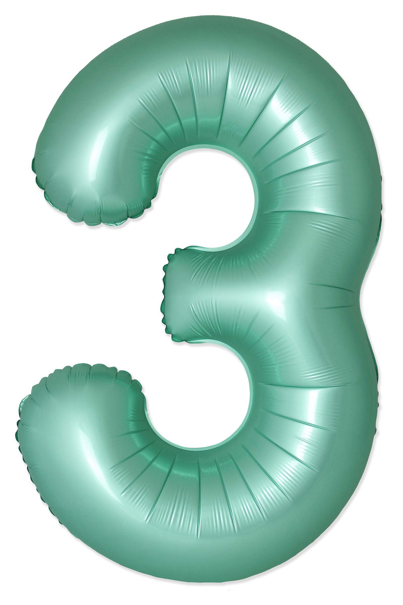 32" Inflated (40" Uninflated Approx) Number "3" Slimmer Design Satin T ...