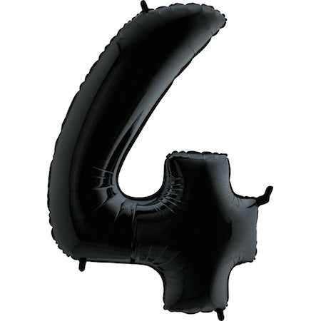 35" Anagram Brand SuperShape 4 Black Balloon Packaged– Bargain Balloons USA