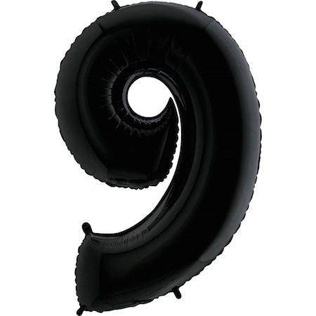 34" Anagram Brand SuperShape 9 Black Balloon Packaged– Bargain Balloons USA