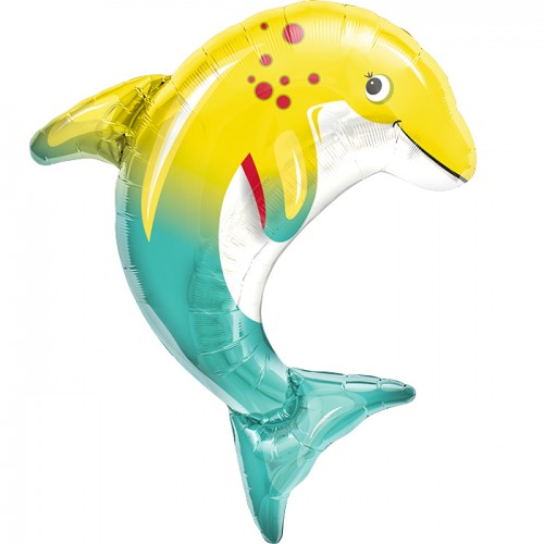 31" Happy Dolphin Foil Balloon - Vibrant Party Decoration – Bargain ...