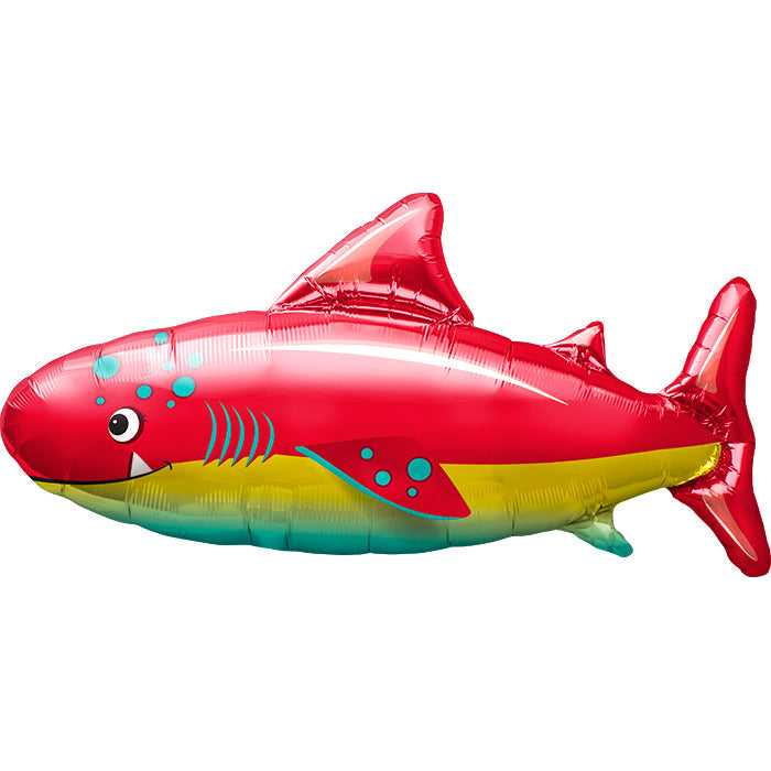 14" Airfill Only Happy Shark Foil Balloon for Kids Parties – Bargain ...