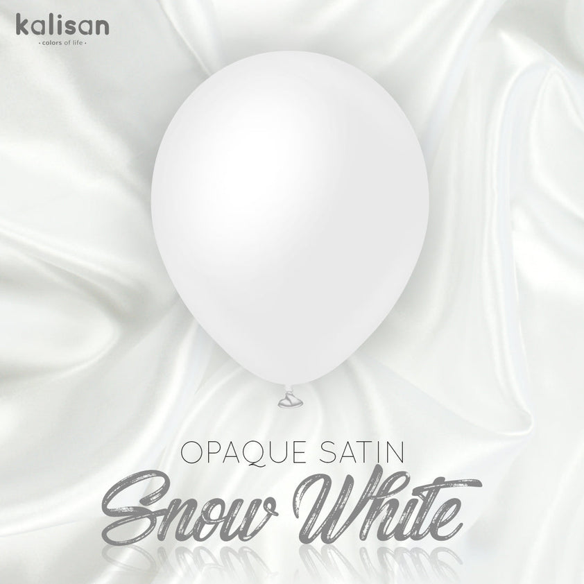 5" Kalisan Latex Balloons Opaque Snow White (50 Per Bag) – Bargain ...