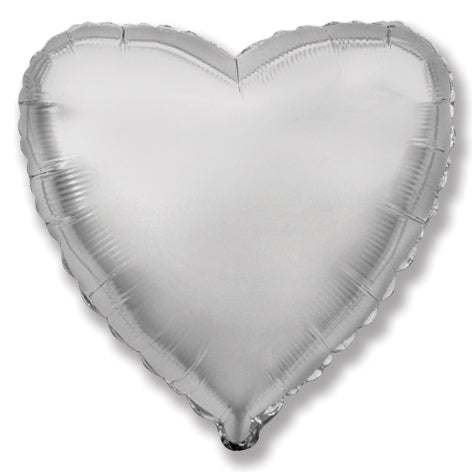 32" Metallic Silver Jumbo Heart Foil Balloon – Bargain Balloons USA