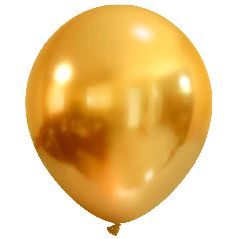 18" Cattex Brand Titanium (Chrome/Mirror) Gold Latex Balloons (25 Per ...