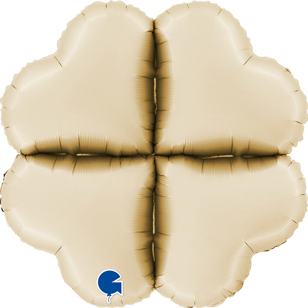 24" (32" Deflated) Standup Base Hearts Maxi Satin Cream Foil Balloon ...