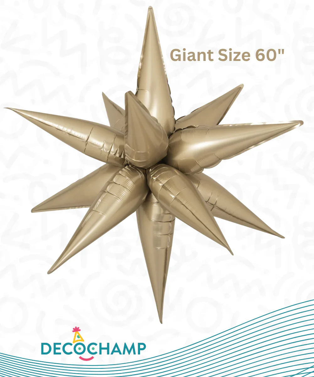 60" Airfill Decor Only Giant Decochamp Brand Starburst Champagne Foil ...