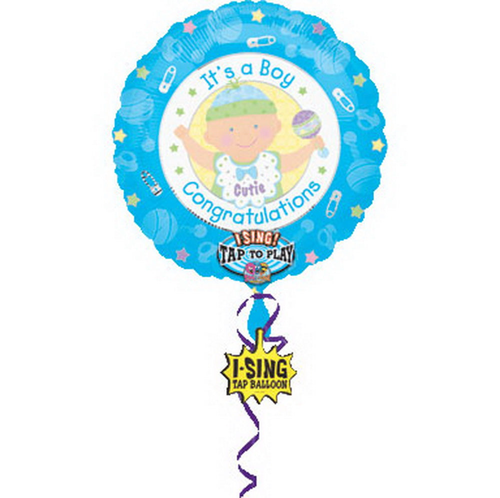 28" It's A Boy Singing Foil Balloon - Baby Shower Decor– Bargain ...
