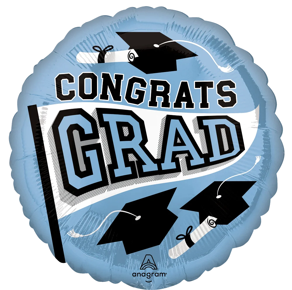 18" Graduation School Colors Be True to Your School - Light Blue Foil ...