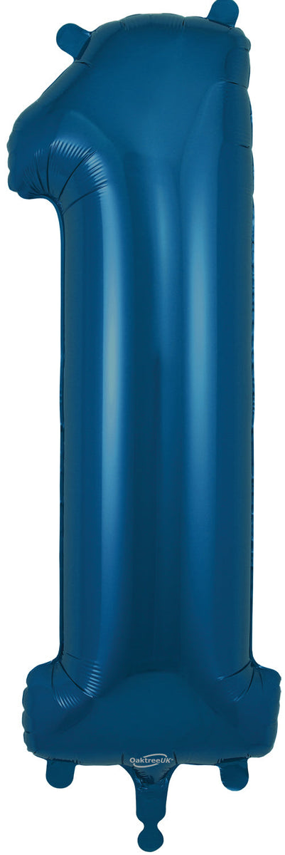 34" Number 1 Navy Blue Oaktree Foil Balloon – Bargain Balloons USA