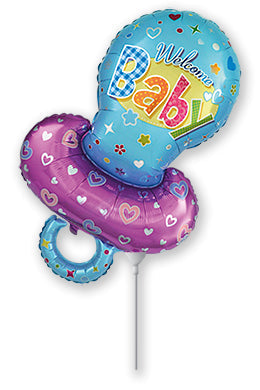 14" Airfill Only Welcome Baby Pacifier Blue Boy Foil Balloon – Bargain ...