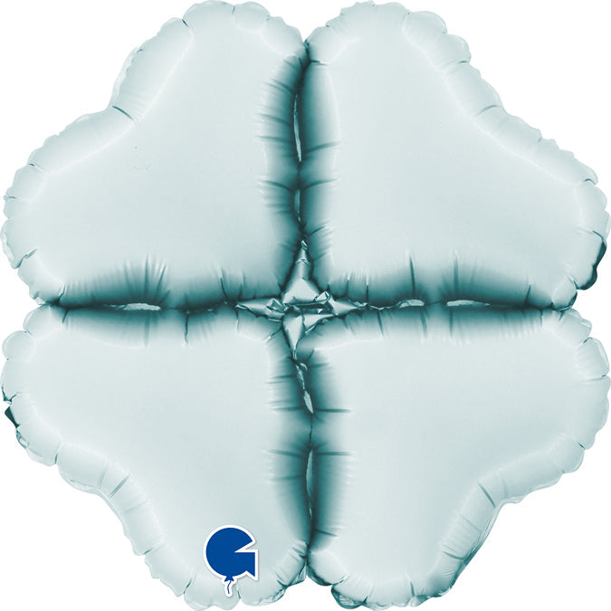 12" (15" Deflated) Standup Base Hearts Mini Satin Pastel Blue Foil Bal ...